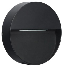 Tmavě šedé kruhové nástěnné svítidlo SULION Kamal, ø 15 cm