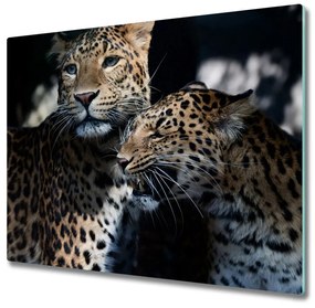 Skleněná krájecí deska Dva leopardy