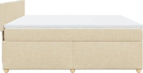 Box spring postel s matrací krémová 200x200 cm textil 3289085