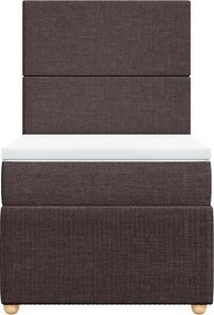 Box spring postel s matrací tmavě hnědá 80x200 cm textil 3294179
