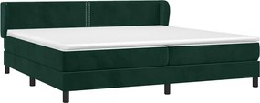 Box spring postel s matrací tmavě zelená 200x200 cm samet 3127454