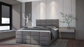 SFAB Kontinentální čalouněná postel POSITANO (160x200 cm) Látka Velutto: Velutto 08 - Hořčicová