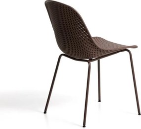 Hnědá kovová zahradní židle Quinby – Kave Home