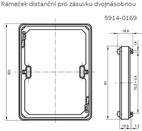 ABB rámeček distanční 5914-0169 B1 pro dvojzásuvku Classic, Swing jasně bílá