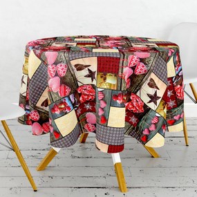 Ubrus PVC kulatý DC-555 – Vánoční vzpomínky (různé velikosti)