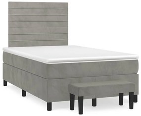 Box spring postel s matrací světle šedá 120x190 cm samet 3270475