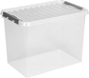 Box s víkem Q-Line, 60 × 40 × 42 cm, 72 l, transparentní