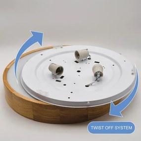 Stropní svítidlo OAK 3xE27/60W/230V dub pr. 47,5 cm