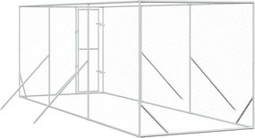 Venkovní psí kotec stříbrný 2 x 6 x 2 m pozinkovaná ocel 3190452