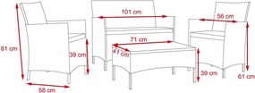 Avenberg Set zahradního ratanového nábytku Grande, hnědá