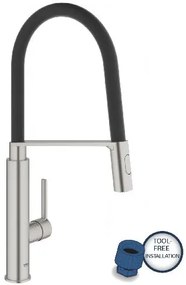 Grohe Feel - Dřezová baterie s flexibilním ramenem, supersteel 31489DC0