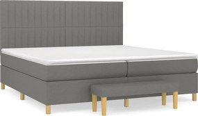Box spring postel s matrací tmavě šedá 200x200 cm textil 3137342
