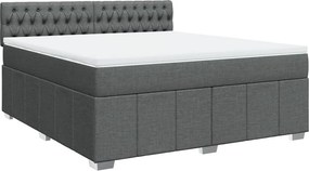 Box spring postel s matrací tmavě šedá 180x200 cm textil 3289455