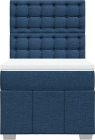 Box spring postel s matrací modrá 90x200 cm textil 3293871