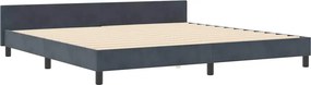 Postel s boxspringem s čelo Tmavě šedá 200 x 200 cm samet 3344898