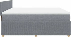 Box spring postel s matrací světle šedá 200 x 200 cm textil 3289856