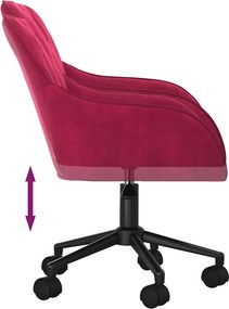 Otočné jídelní židle 2 ks vínové samet 3103426