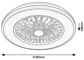 Rabalux 71331 - LED Stm. str. svít. s ventilátorem DALFON 48W/230V 3000-6500K+DO