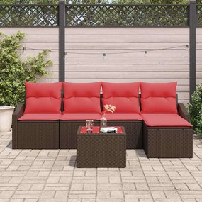 Set pohovek 6 ks Hnědá polyratan 3346694