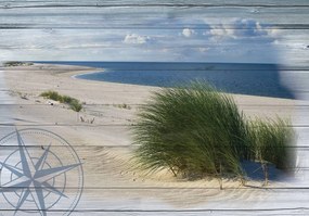Fototapeta - Obraz pláže - imitace desky (254x184 cm)