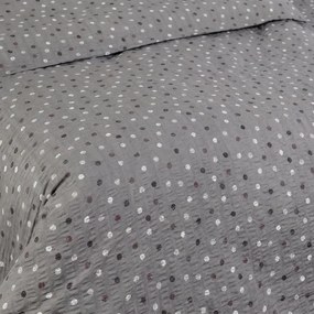 Krepové ložní povlečení BAREVNÉ PUNTÍKY NA ŠEDÉ
