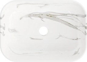 Mexen Rita, umyvadlo na desku 455x325x135 mm, bílá-imitace kamene, 21084584