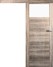 posuvné interiérové dveře na stěnu vasco doors TEO model 2 Průchozí rozměr: 70 x 197 cm, Orientace dveří: Levé dveře, Dekor: Dub šedý