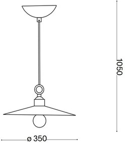 Ideal Lux - Lustr na lanku CANTINA 1xE27/42W/230V pr. 35 cm měď