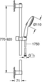 Grohe Vitalio Start - Set sprchové hlavice tyče a hadice | 2 proudy |