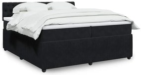 Box spring postel s matrací černá 200x200 cm samet 3290138