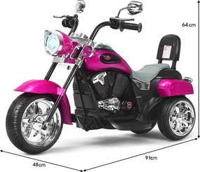Costway 6 V elektrický motocykl na baterie s hudbou růžová