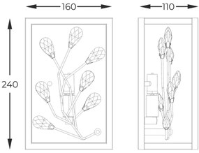 Zuma Line W0578-01A-B5V7 - Nástěnné svítidlo SPRING 1xG9/33W/230V zlatá