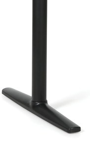 Výškově nastavitelný stůl OBOL, elektrický, 675-1325 mm, ergonomický pravý, deska 1800x1200 mm, černá zaoblená podnož, wenge