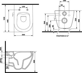 Isvea Isvea, INFINITY CLEANWASH závěsná WC mísa Rimless, integrovaná baterie a bidetová sprška 36,5x53cm, bílá, 10NFS1005I