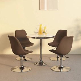 Otočné jídelní židle 4 ks hnědé textil