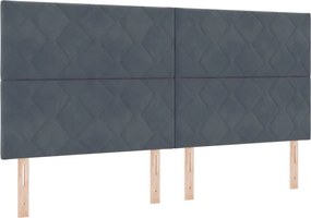 Postel s boxspringem s čelo Tmavě šedá 200 x 200 cm samet 3344601