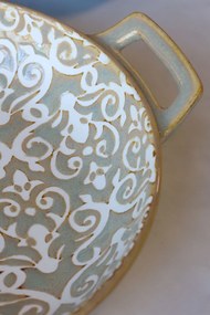 Porcelánová šedá zapékací miska Arés Ramekin s úchyty – Ø18*4,5 cm