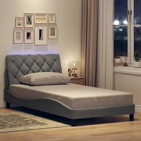 Rám postele s LED bez matrace Světle šedá 100x200 cm Látka 3310650