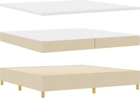 Postel s boxspringem s čelo Krémová 200 x 200 cm textil 3339649