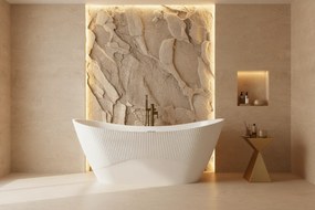 Rea Atena, volně stojící vana 1700x730x710 mm, bílá, zlatý matný click-clack, KPL-W7127