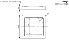 ABB Swing rámeček jasně bílá 3901G-A00010 B1