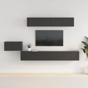 5dílný set TV skříněk černý kompozitní dřevo