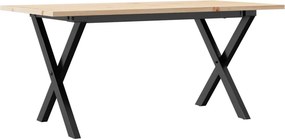 Konferenční stolek s X rámem 90x40x45 cm borové dřevo a ocel 3282686
