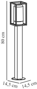 Černý zahradní sloupek Griffin pro žárovku E27 80cm  - Nordlux