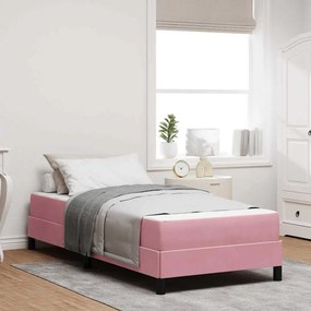 Postel s boxspringem s matrací Růžová 100 x 200 cm textil 3398676