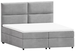 Světle šedá boxspring postel s úložným prostorem 140x200 cm Rico – Ropez