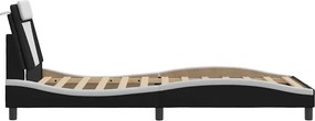 Rám postele Viana bez matrace černý a bílý 100 x 200 cm umělá kůže 3208080