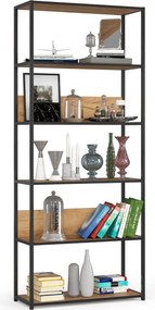 Industriální regál Lamon 80 cm černý/dub craft