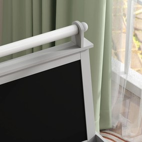 AIYAPLAY AIYPLAY Dětský malířský stojan 3 v 1 - Magnetická oboustranná dětská tabule s papírovým válečkem a úložnými košíky 59x48x118 cm Šedá