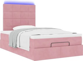 Osmanský rám postele s matracemi růžová 120x200cm samet 3314317
